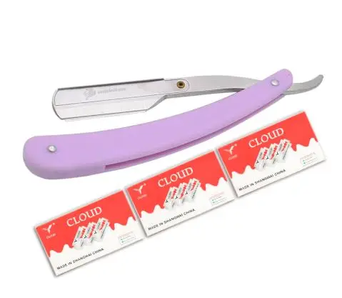 Straight Plastic Handle Foldable Sharp Blade Razor Stick For Men Women ...