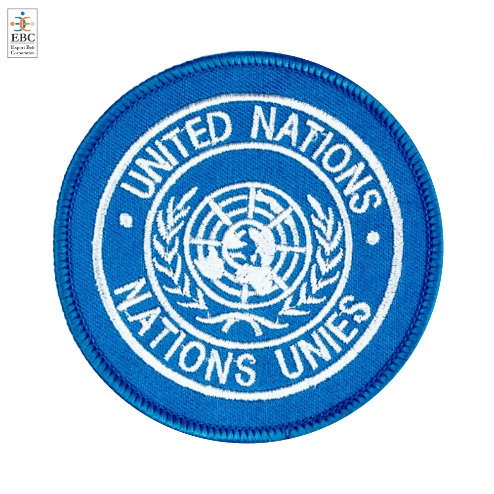 Hand Embroidered UN Blue Beret Hat Badge - Gold Bullion