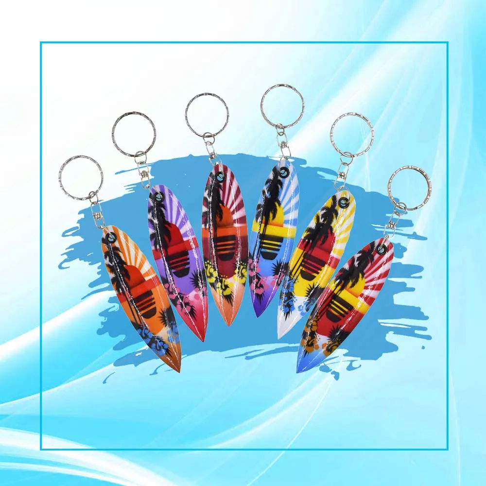 Hot Sale Customized Wooden Flower Surfboard Keyring 10 cm Handmade ...