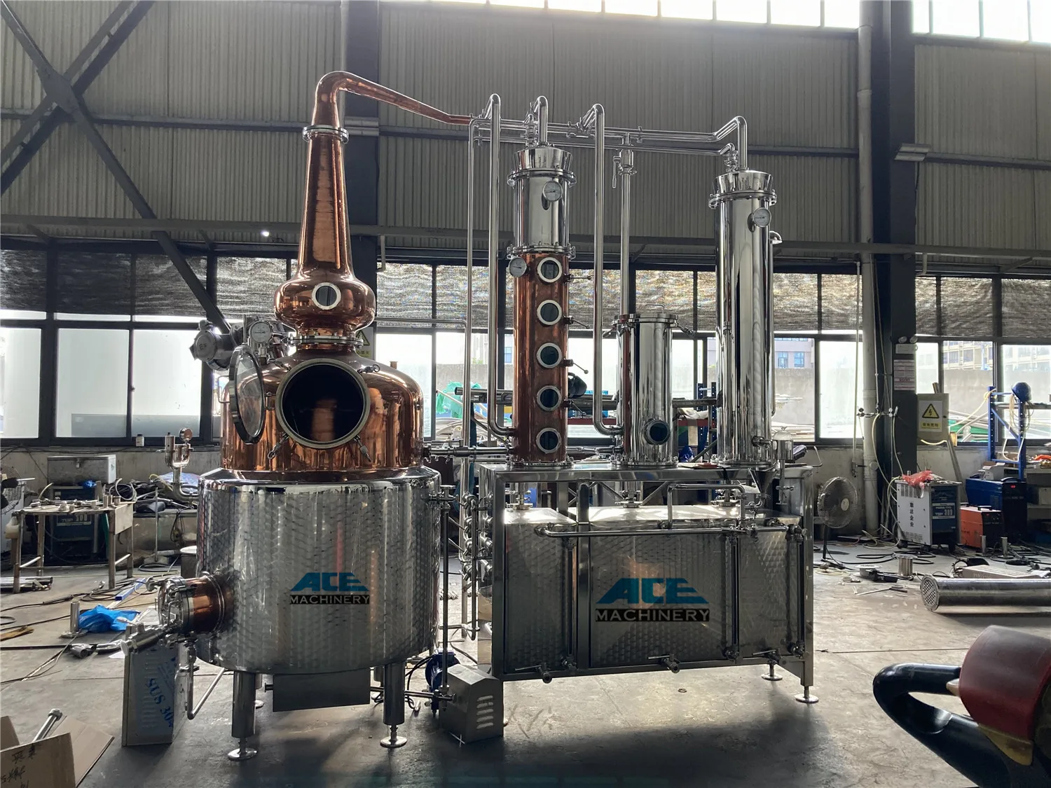 100l-5000l Rose Water Distilling Line Alembic Copper Distillation ...