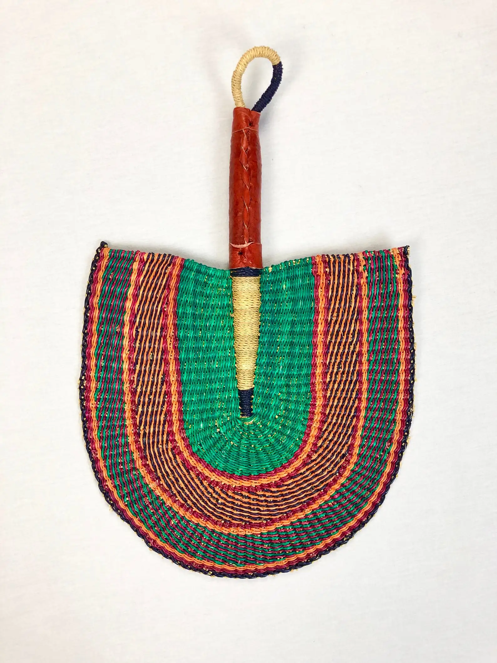 Colorful Seagrass Hand Fans - Artistic Wall Decor from Vietnam