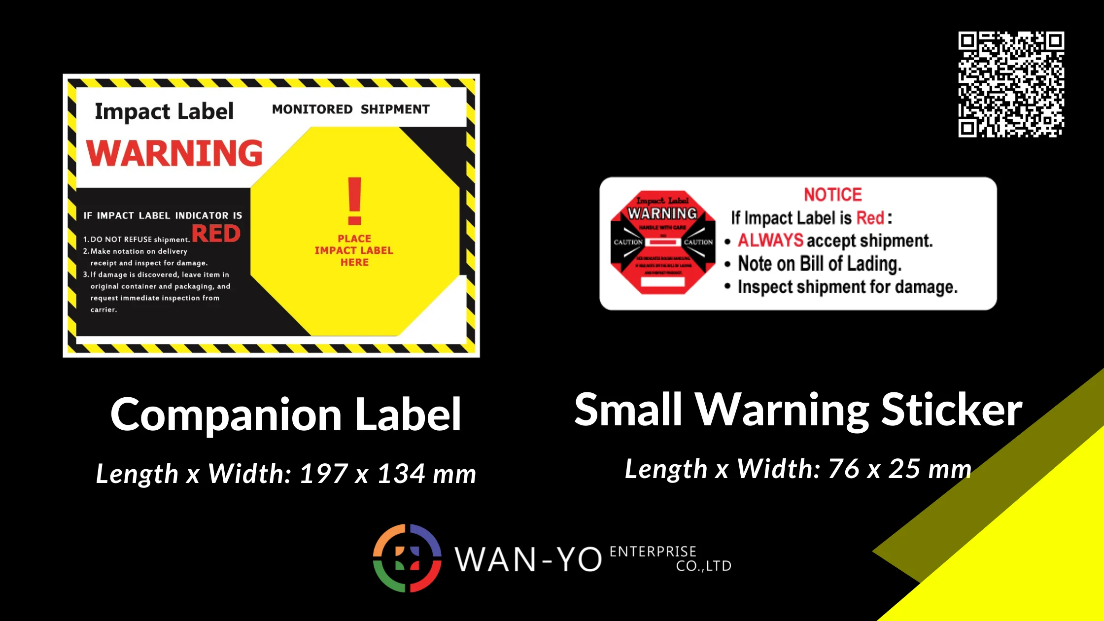 Shock Sensor Indicator : Impact Label 100g Shipping Damage Indicators ...