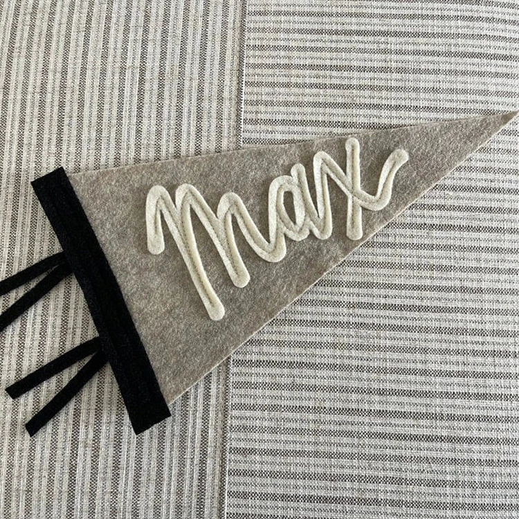 Custom Name Pennants - Modern Cursive Script Signage