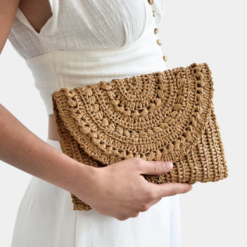 Vintage Rectangular Woven Straw Wallet/summer Beach Bag/straw Purse ...