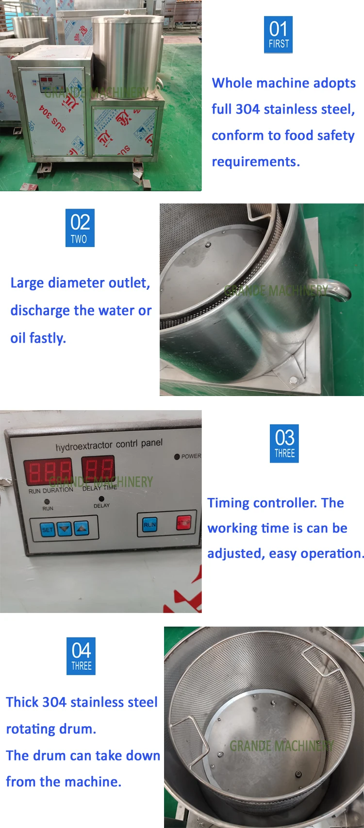 Centrifugal Fried Food Deoiling Machine - Efficient & Durable