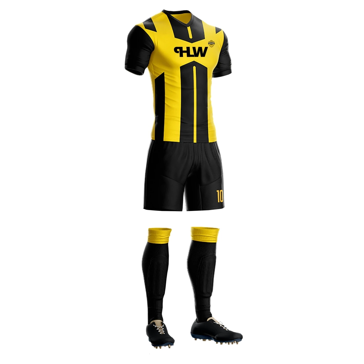 Black Yellow Combination Custom Oem Sublimation Soccer Uniform Custom ...