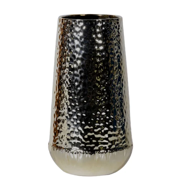 Metal Silver Texture Flower Vase And Pots For Home Hotels Motels And ...
