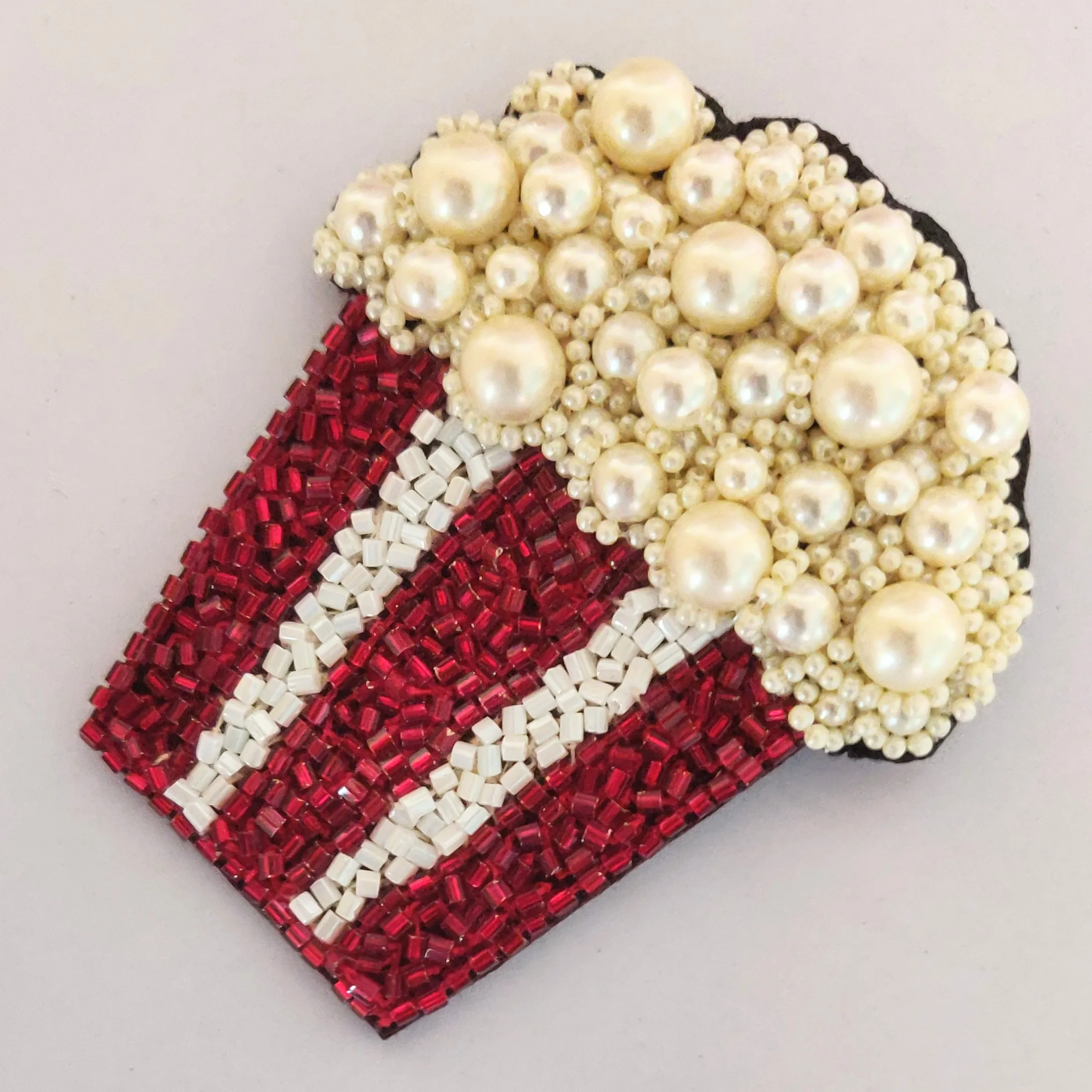 Handmade Brooches with Authentic Popcorn Look Graded Pearls