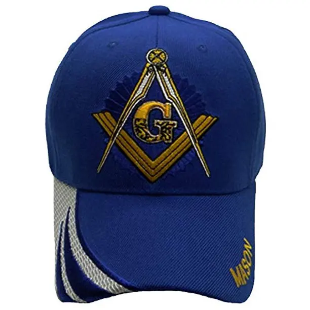 Mason Freemason Masonic Black Gold Trim Embroidered Hat Cap High ...