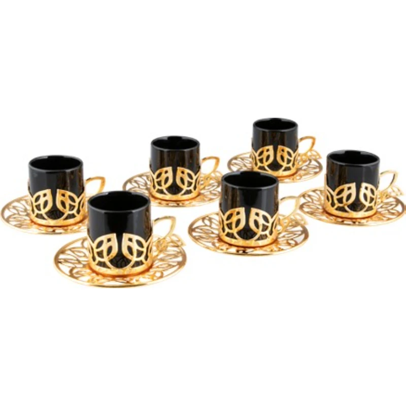 Turkish Silver Gold Ceramic Coffee Cup Set Tableware With Tray Turkish ...
