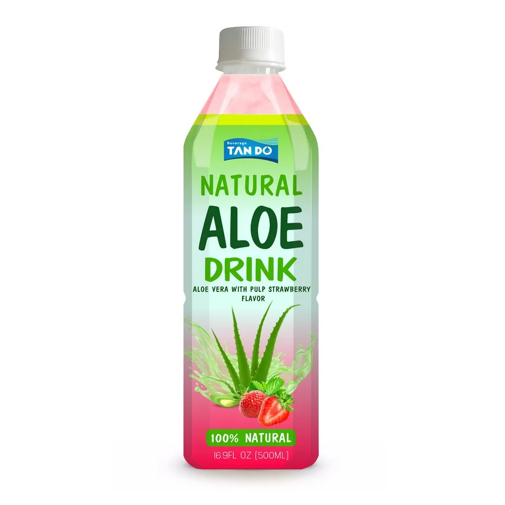 Aloe Vera Drink with Pulp Strawberry Flavored - 100% Natural