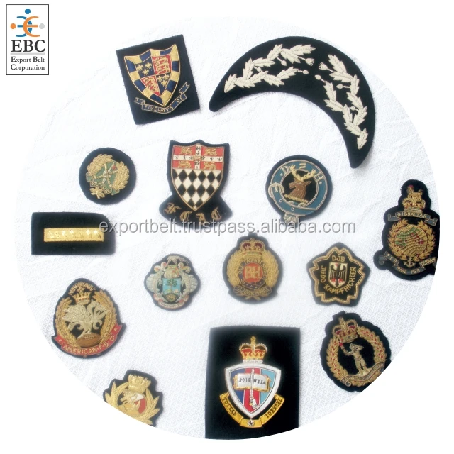 Custom Heraldic Handmade Embroidered Silver & Gold Bullion Patch Badge ...