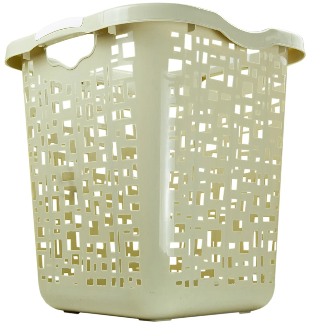 Basket Laundry Hamper With Cutout Handles Dirty Clothes Storage Washing ...