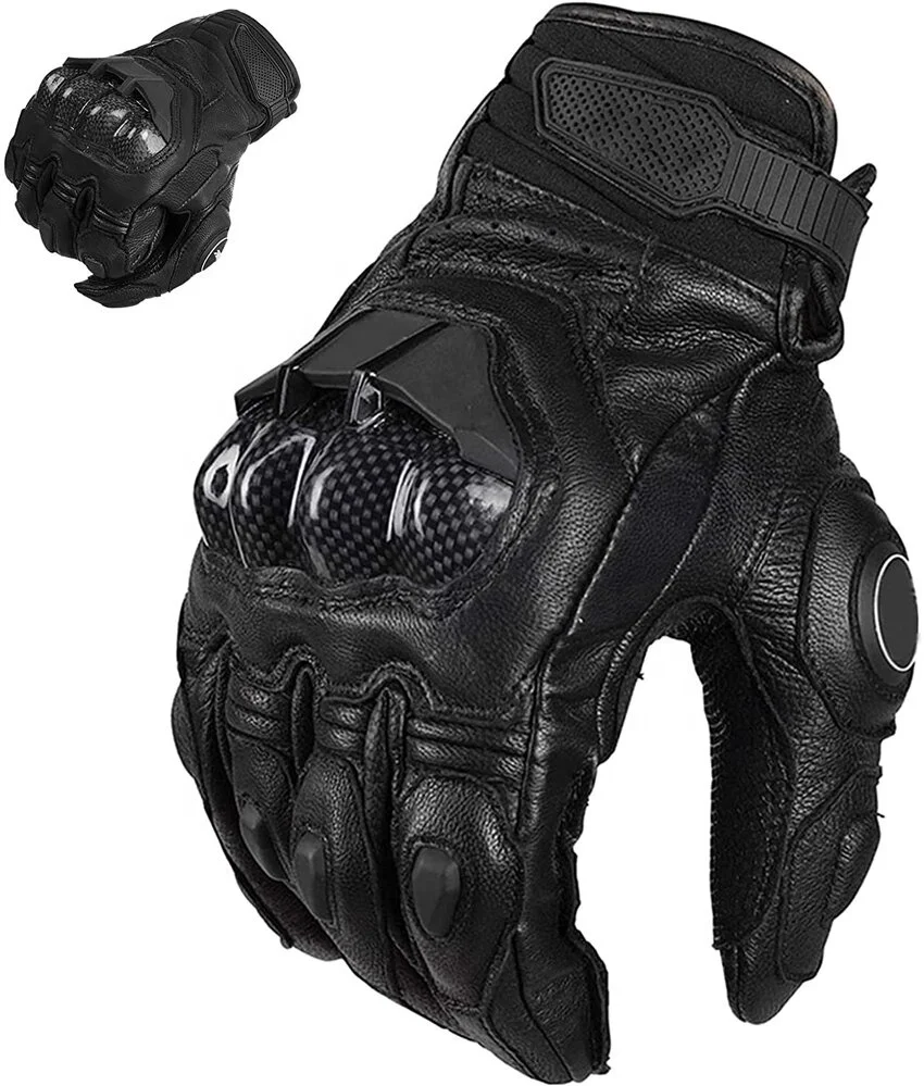 Genuine Premium Leather ATV Riding Motorcycle Hard Knuckle Protection ...