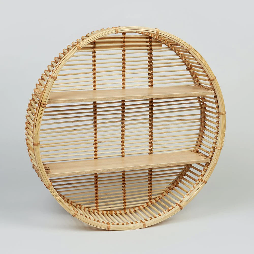 Handcrafted Woven Natural Rattan Shelf Wall Hanging Home Decoration ...