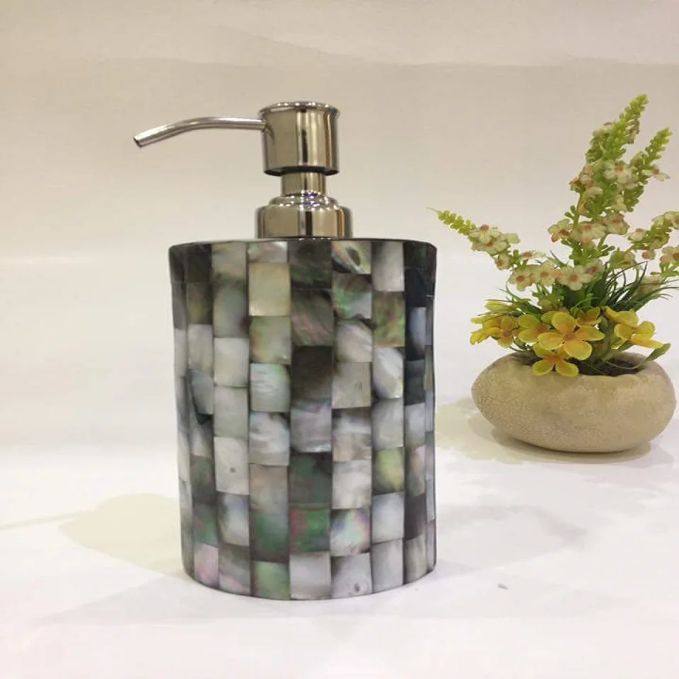 Luxury Black Mother Of Pearl Bathroom Soap Dispenser For Home From ...