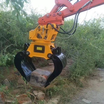 Excavator Hydraulic 360 Rotating Demolition Sorting Grab Digger Grapple ...