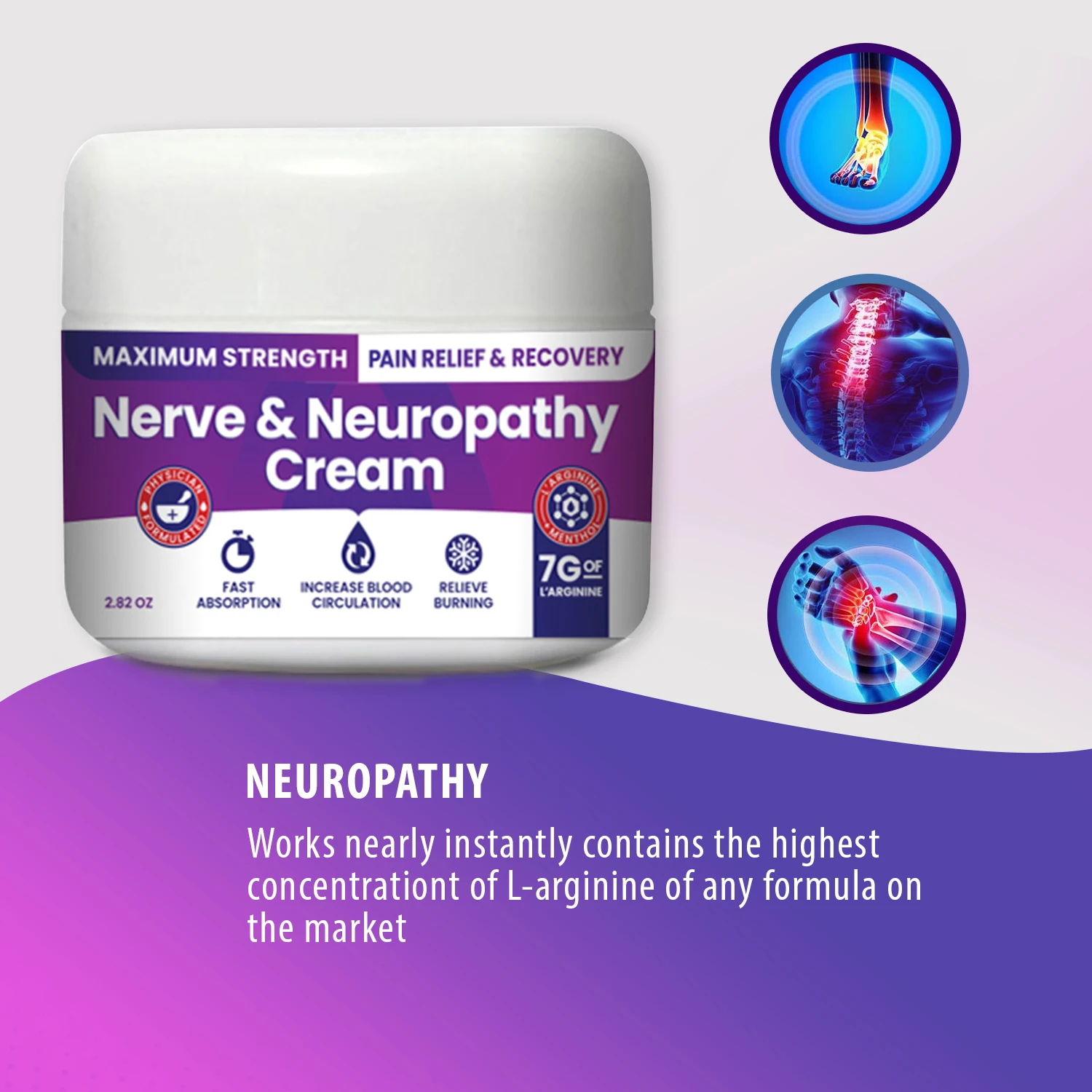 Nerve Spa Nerve & Neuropathy Cream Maximum Strength Relief For Foot ...