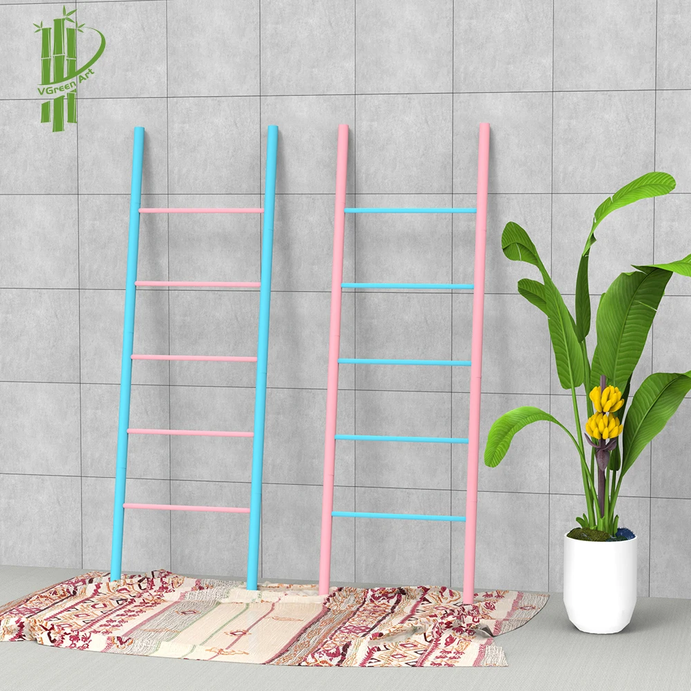 [bathroom Products] Bamboo Ladder Rack Modern Multicolor Colorful ...