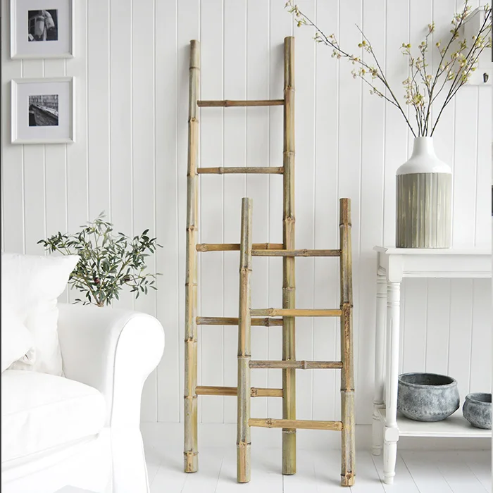 Hot Selling Bamboo Ladder Rack Natural Raw Blanket Bamboo Towel Ladder ...