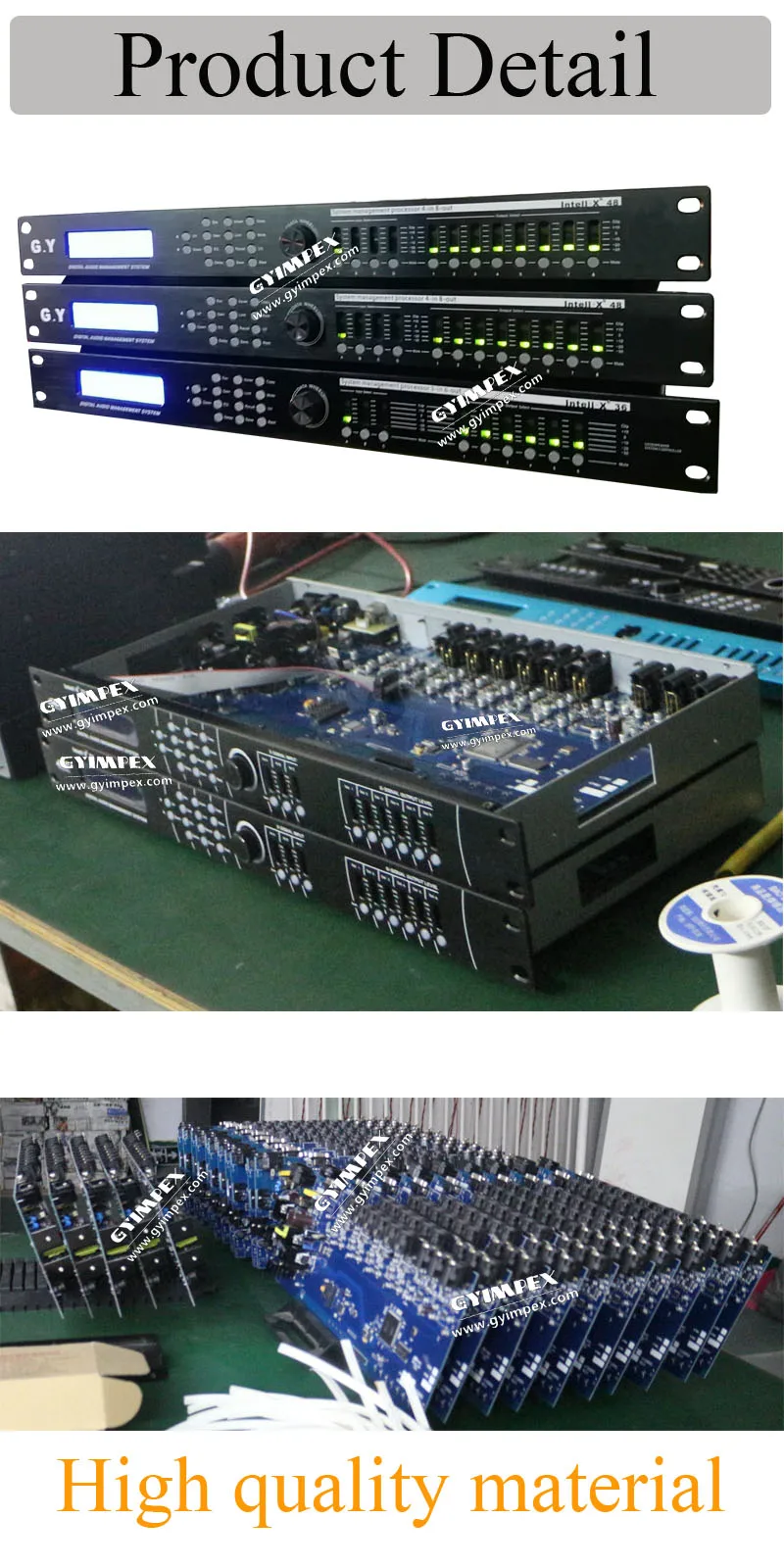 3 Input 6 Output Gain EQ PEQ Crossover Delay Mute Limiter