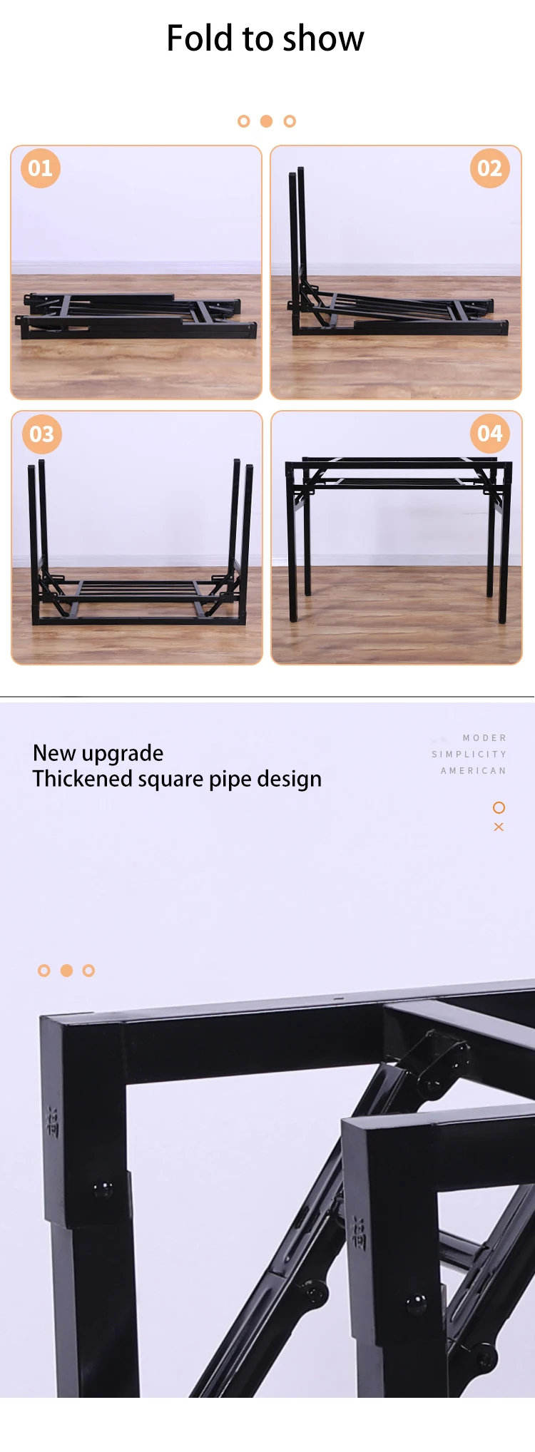 Modern Folding Table Leg Frame for Office & Kitchen - Portable Metal ...