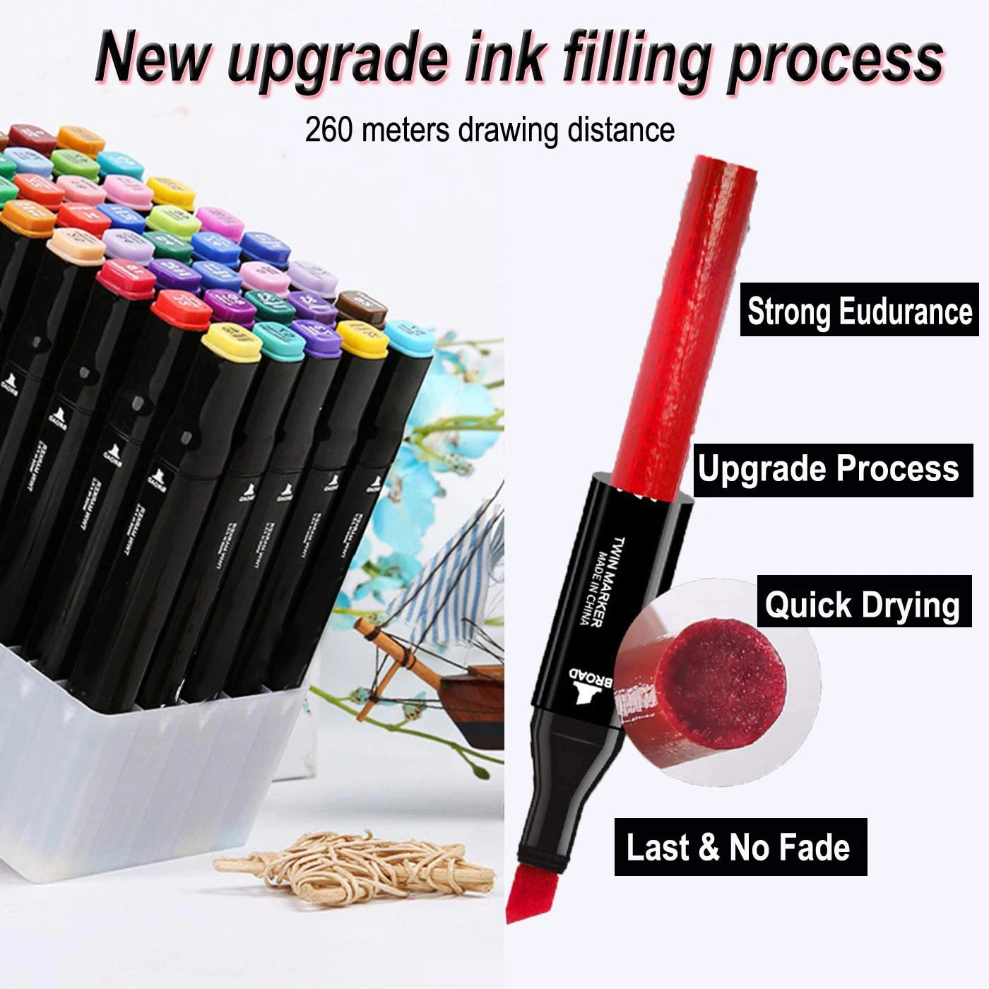 60 Colors Alcohol Permanent Paint Art Markers Dual Tip Sketch Alcohol ...