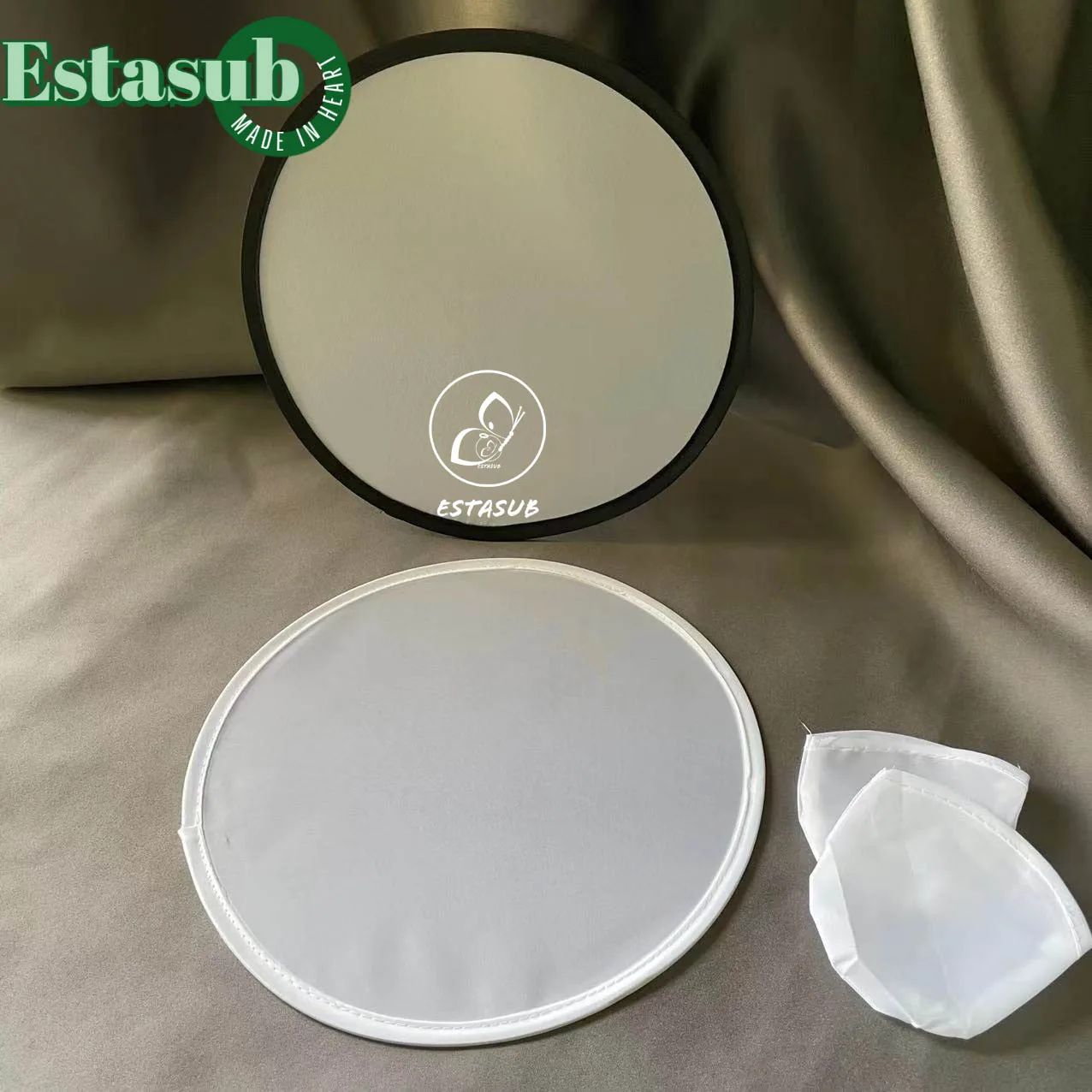 Foldable White Round Blank Flying Fan A Cute Light Portable Needed ...