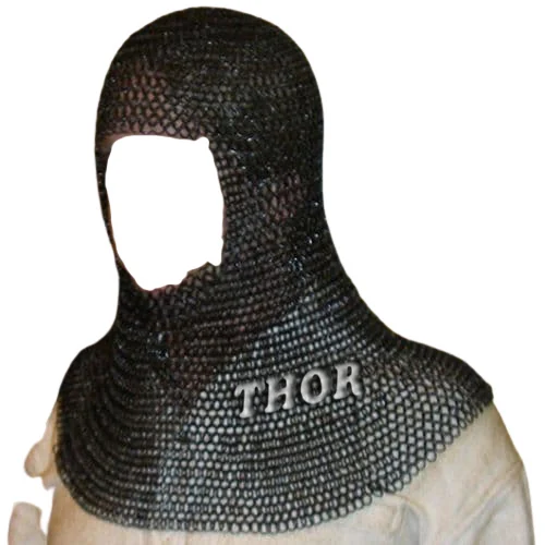 Medieval Chainmail Coif Knights Chain Mail Hood Black Chainmail ...