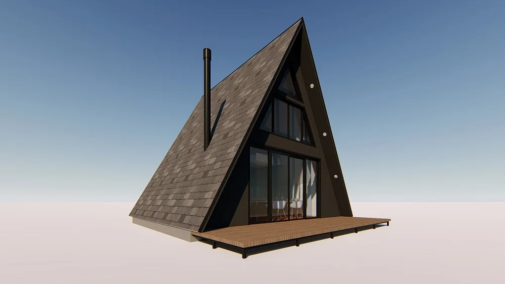 Low Cost Steel Structure Prefab Triangle House With Loft - Buy Low Cost ...