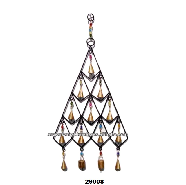 Wholesale Triangle Shape Iron & Brass Craft Cluster Of Garden Wind Bell ...