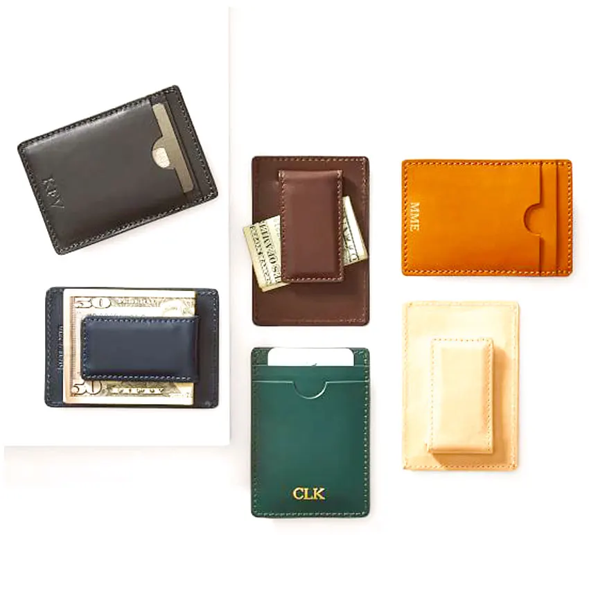 Wholesale Custom Branded Logo Debossed Promotional Men Magnetic Leather ...