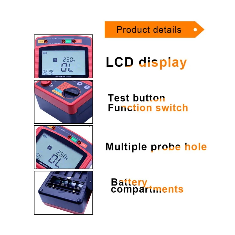 5000v Digital Insulation Tester Megger Tester 1000g Ohm High Voltage ...