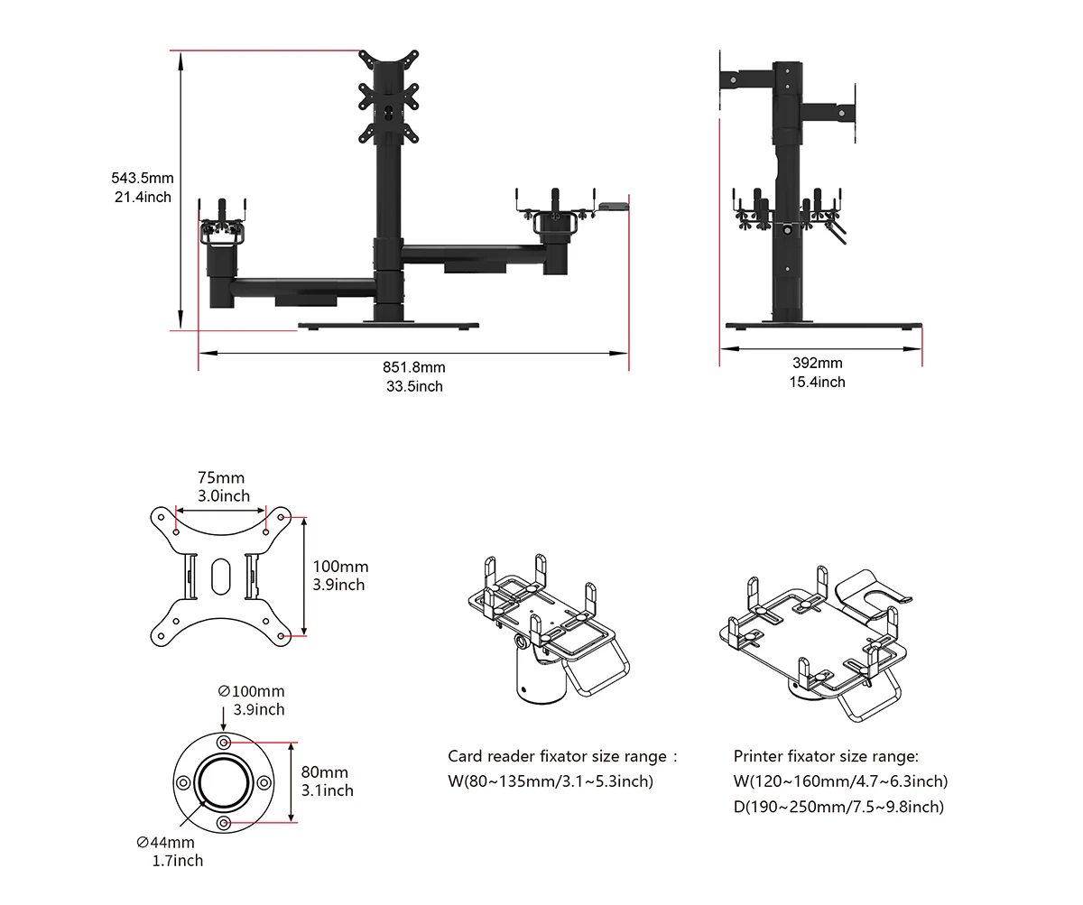 Tech Lab Pole Mount Stand Mounting Solutions For Pos Commercial Display ...