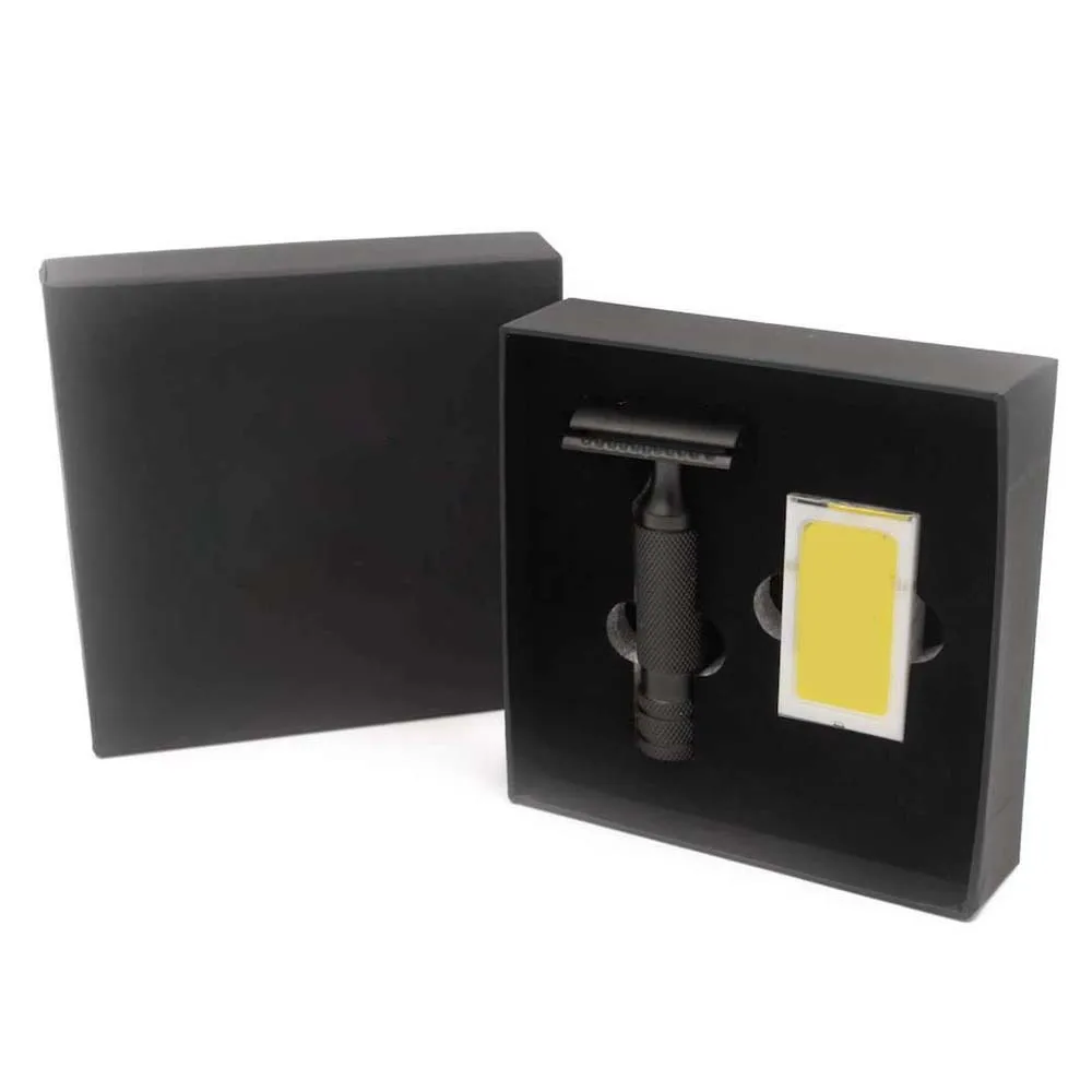 Double Edge Safety Razors,Classic Men Shaving Razor (BLACK)- Bronze ...