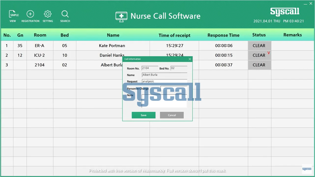 Factory Latest Syscall Medical Hospital Nurse Call System Wireless ...