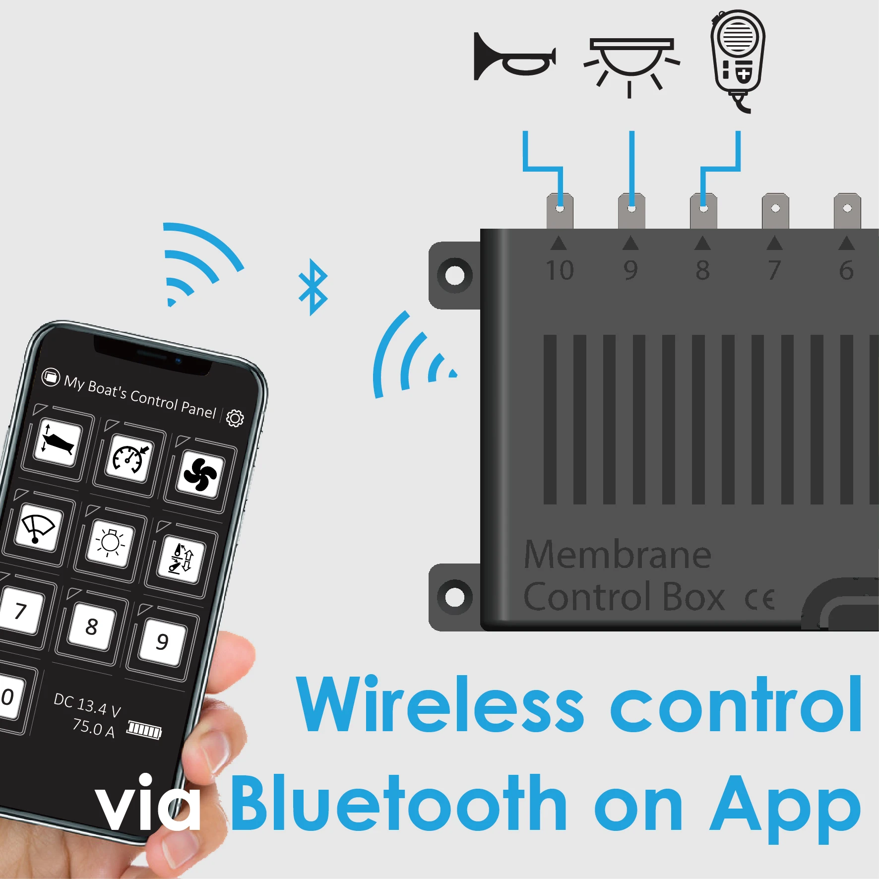 10 Gang 12V Touch Switch Panel with APP Control & Customizable OEM