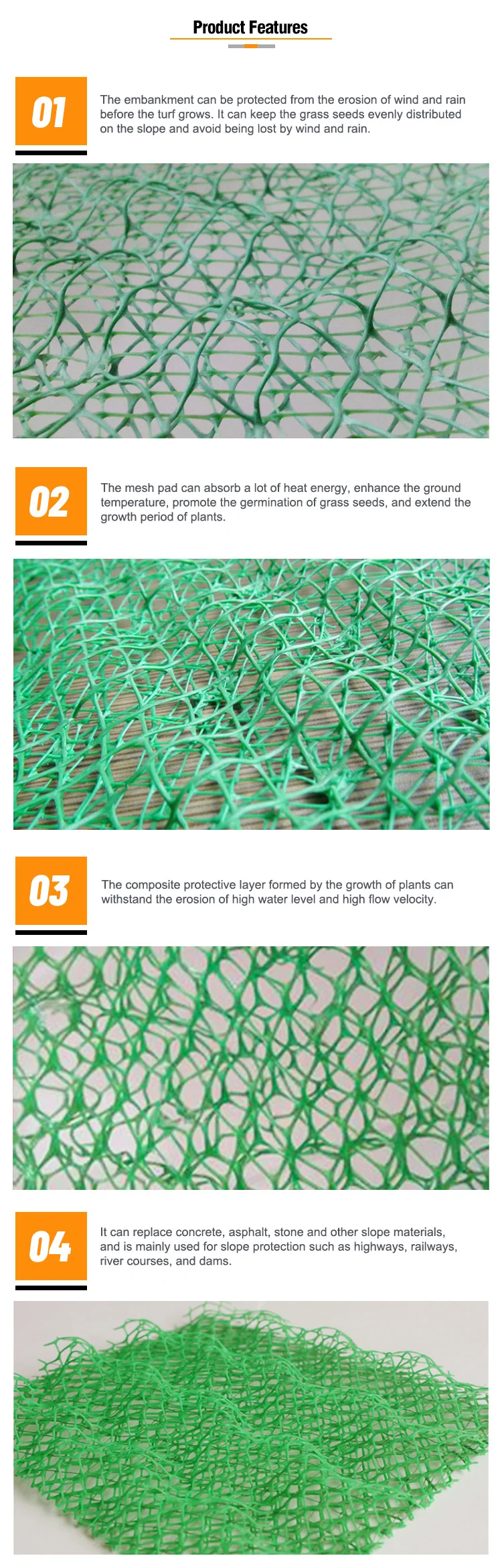 Direct Factory 3d Erosion Control Geo Mat For Erosion Control Blanket ...