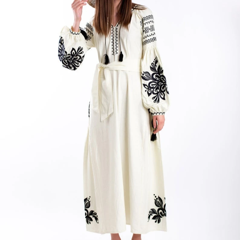 Summer Sexy Trend Victoria Classy Ukrainian Embroidered Full Sleeves ...