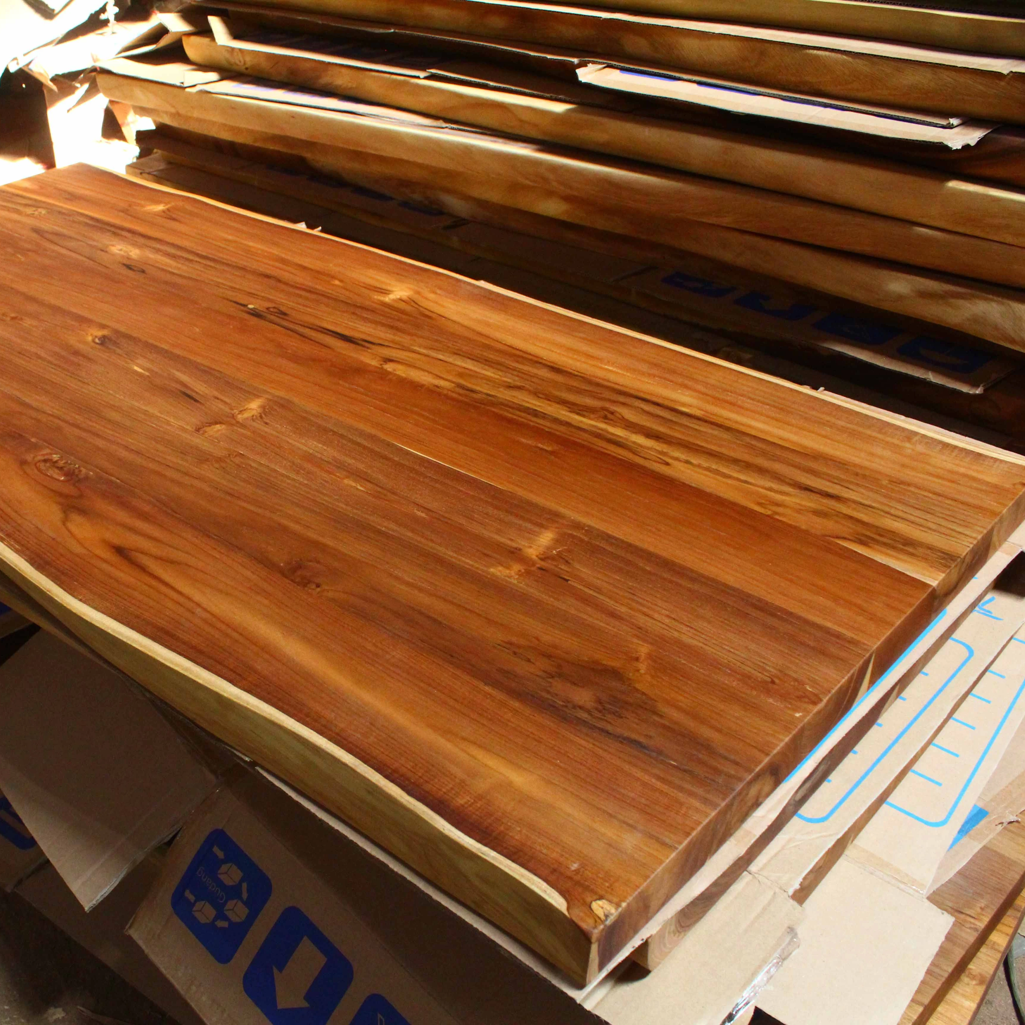 Wood Slab Live Edge Teak Solid Wood Laminated Top Table - Buy Live Edge ...