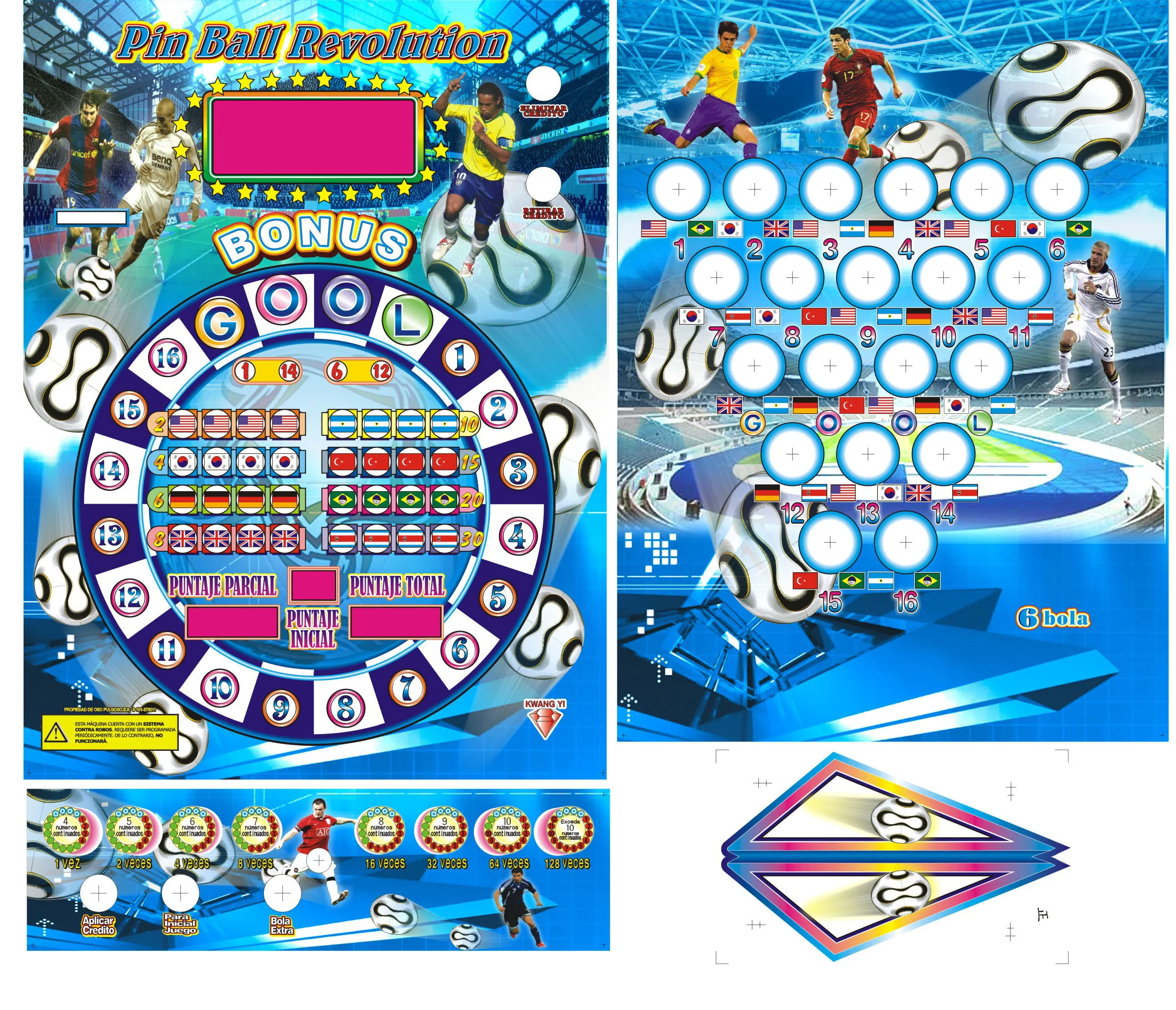 Original 6 Balls Pinball Machine - Maquinas Pinball 6 Bolas