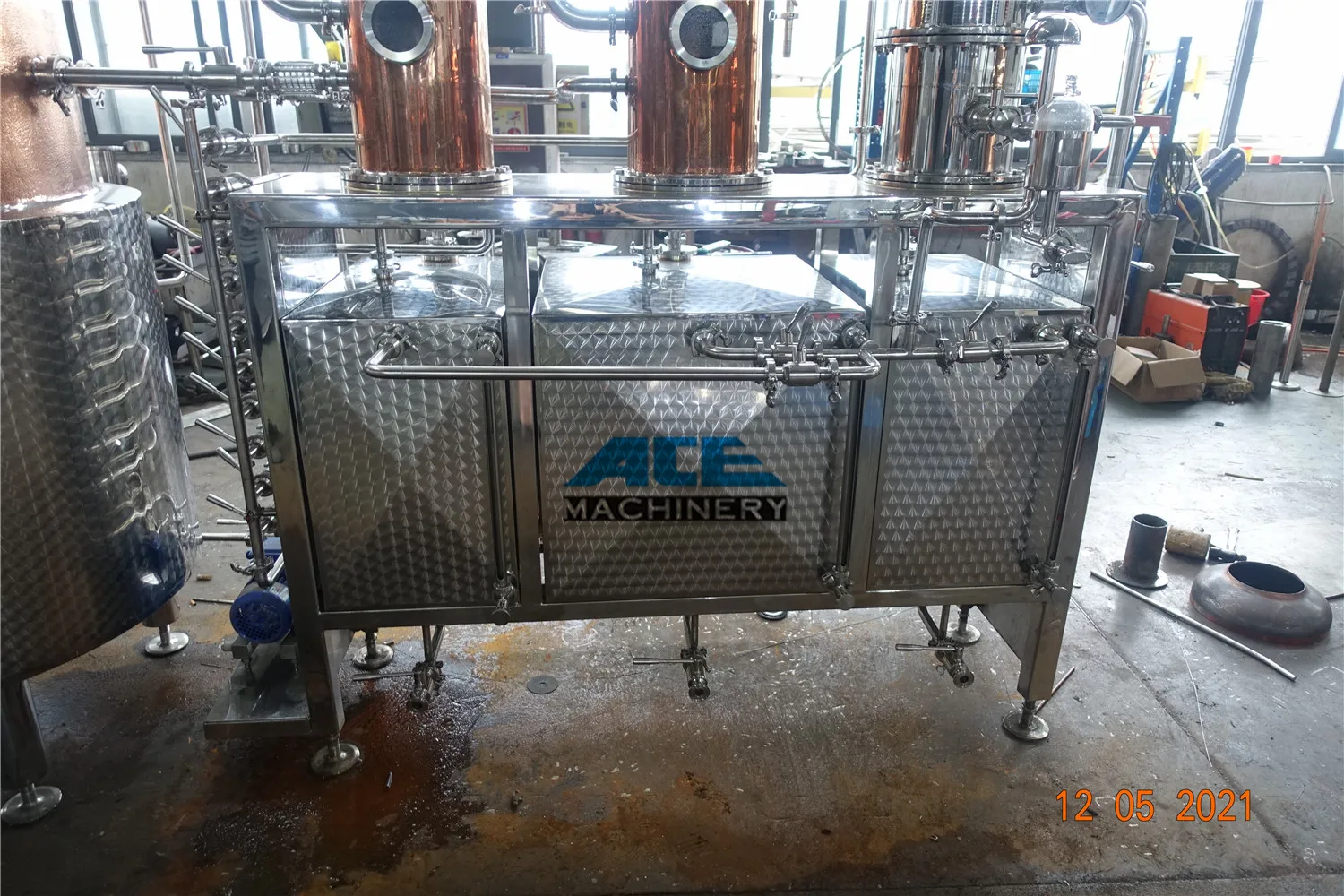 100l-5000l Rose Water Distilling Line Alembic Copper Distillation ...