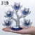 H&d Chinese Feng Shui Decoration Blue Evil Eye Owls Bendable Branches ...