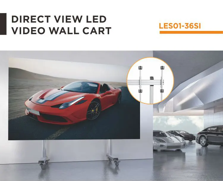 LED DVLED Pedestal Video Wall Cart - LUMI Video Mount