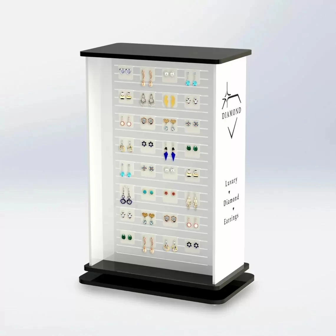 Factory Made Lockable Counter Acrylic Rotating Retail Jewellery Display ...