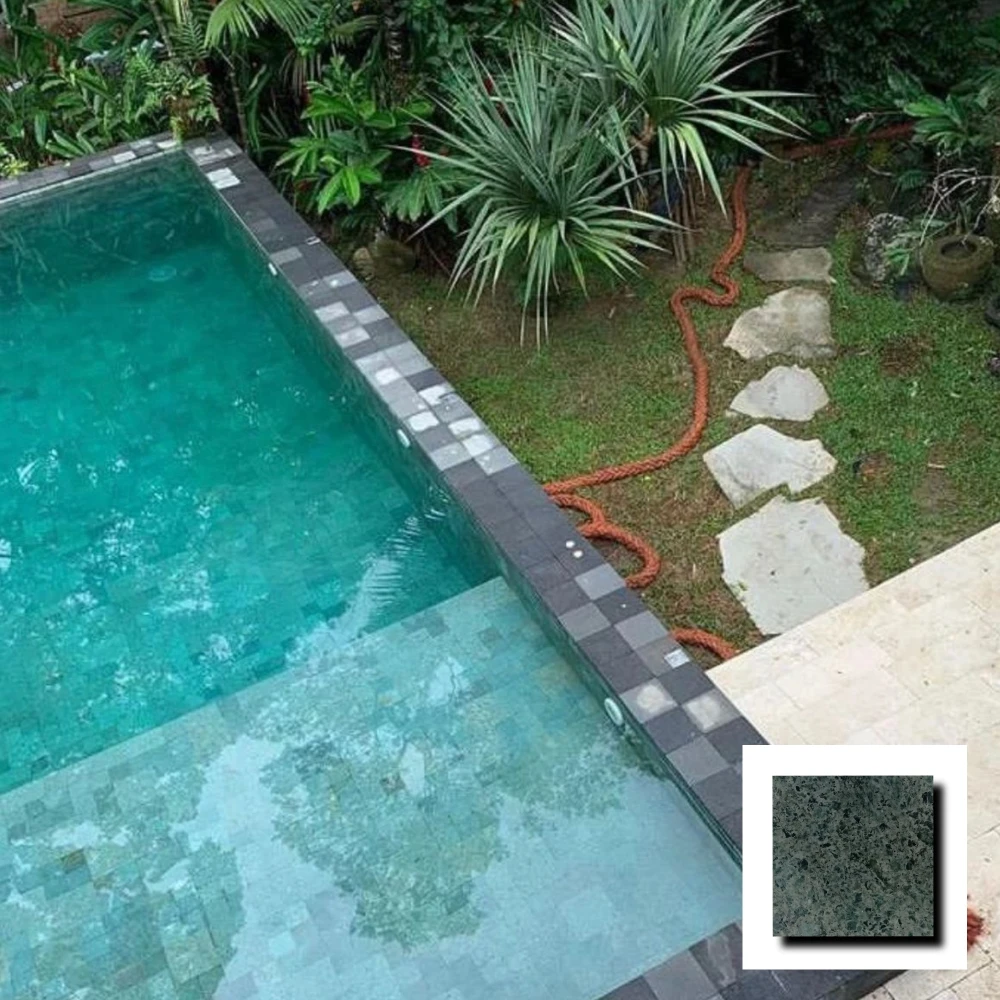 Green Tiles For Swimming Pool Anti Slip Natural Stone Tiles Bali Green ...