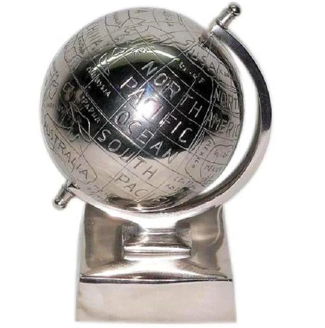 Table Decor Metal World Globe With Metal Base Model Of Earth Unique ...
