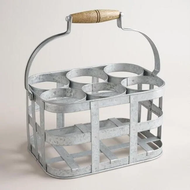 Wholesale Galvanized Metal Vintage Style Utensil 6 Portion Caddy With ...