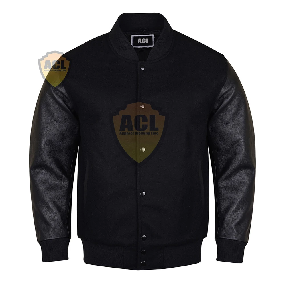 Shop College Chenille Embroidery Patch PU Leather Sleeve Wool Letterman ...