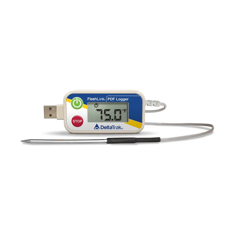 FlashLink USB Reusable Industrial Data Logger with LCD Display and External Sharp Tip Probe ...